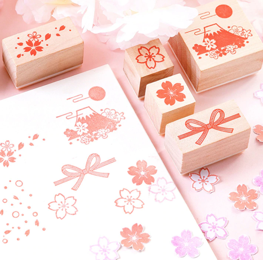 Spring in Japan Wooden Stamps - Kawaii Pen Shop - Cutsy World