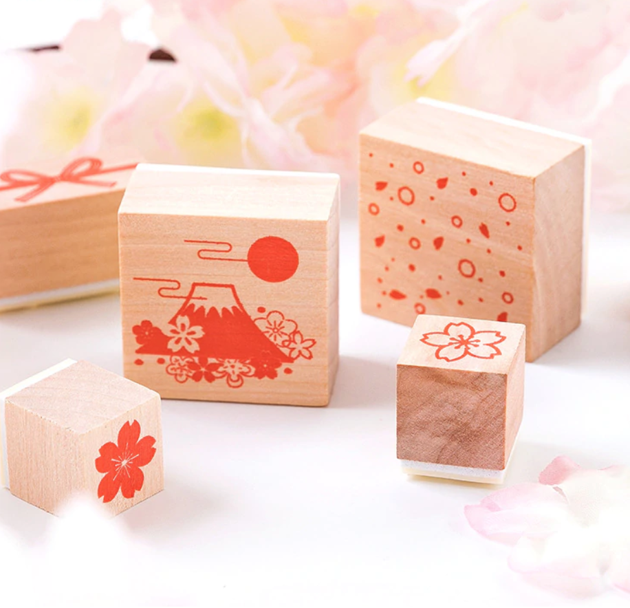 Spring in Japan Wooden Stamps - Kawaii Pen Shop – Cutsy World